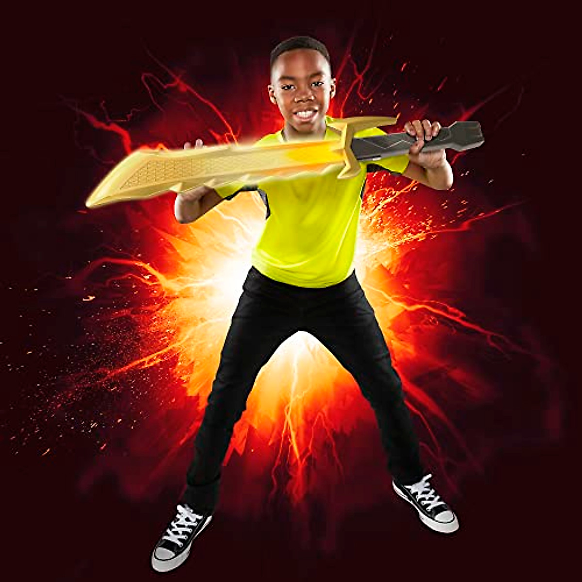 Power Rangers Dino Fury Megafury Saber, Toy Sword with Motion-Activated Light and Sound FX, Superhero Toys, Interactive Toys for 5 Year Old Boys and Girls and Up