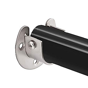 ULIFESTAR Stainless Steel Closet Rod Holder, Shower Curtain Rod Sockets Rod Flange Shelf Brackets,Heavy Duty Furniture Hardware Metal Shower Wardrobe Pole Holder Support,25mm Dia (2 PCS)