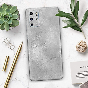 DesignSkinz Distressed Silver Texture v11 Protective Vinyl Decal Wrap Skin Cover Compatible with The Samsung Galaxy S20 (Screen Trim & Back Glass Skin)