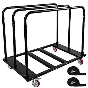 Eastrexon Folding Table Cart, Drywall Cart w/ 5" PU Swivel Wheels, Heavy Duty Table Dolly w/ 1800 LBS & 10 Table Capacity for Party Events, Hotel, Factory, Warehouse (45.6" L x 29" W x 39" H)