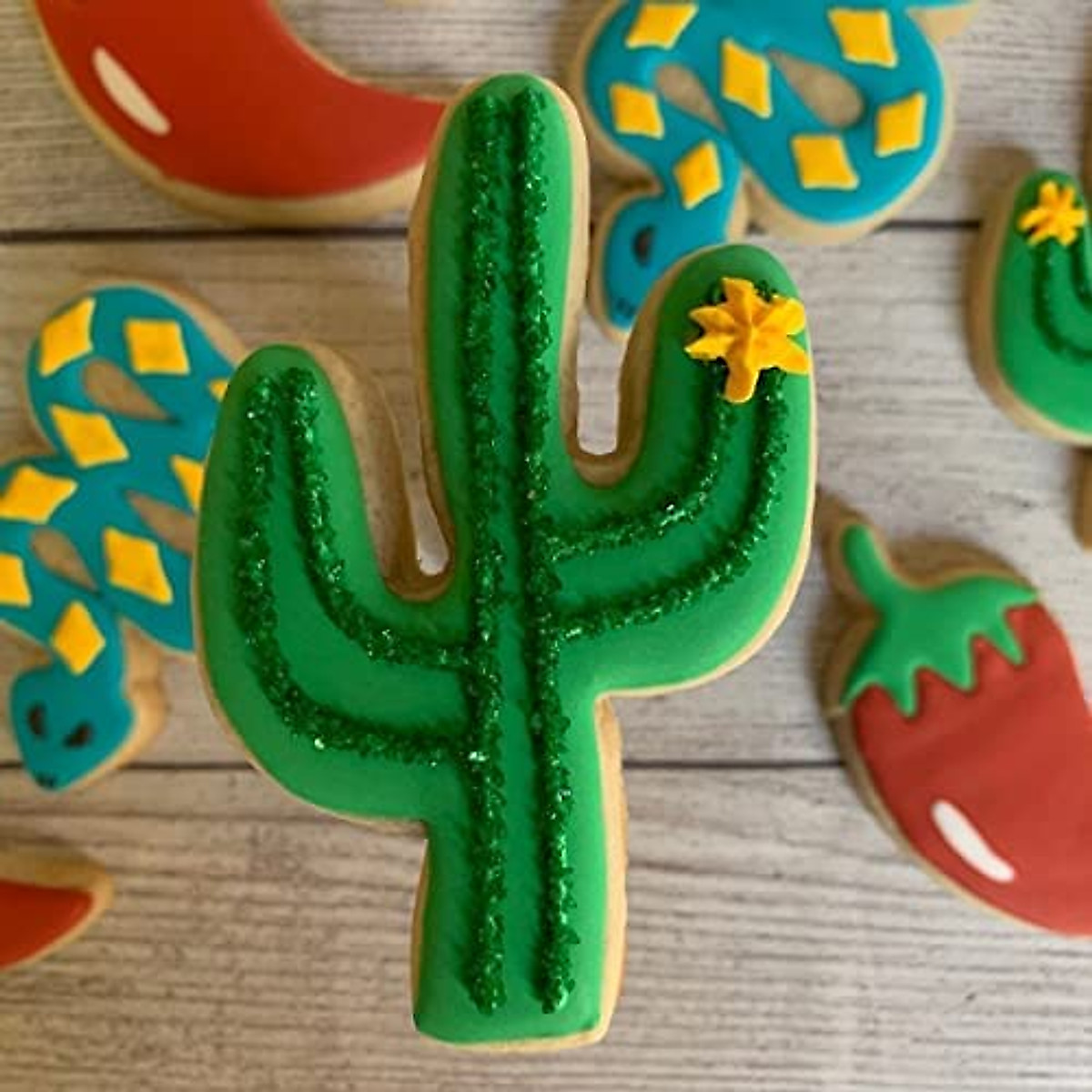 2 Piece Cactus 4.25 inch and Mini Cactus 2 inch Cookie Cutter Set from The Cookie Cutter Shop – Tin Plated Steel Cookie Cutter – Made in the USA