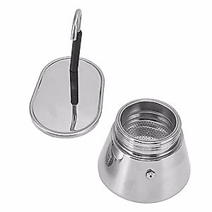 Stovetop Espresso Maker, Stainless Steel Single Spout Moka Pot, Italian Style DIY Large Capacity Light Weight Portable Coffee Maker, for Outdoor Camping