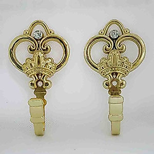 Cucumis Crown Curtain Wall Hook Household Clothes Hanging Hook Window Drapery Medallion Holdbacks, Curtain Tiebacks, Wall Hook, Tassel Holder 1 Double (Gold)