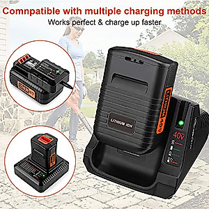 40 Volt MAX 2.0Ah Lithium Battery Replacement for Black and Decker 40V Battery,Compatible with All Power 40V Black and Decker Power+ Tools