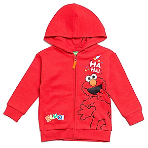 Sesame Street Elmo Infant Baby Boys Fleece Zip Up with Singing Sound Chip Hoodie Red 18 Months