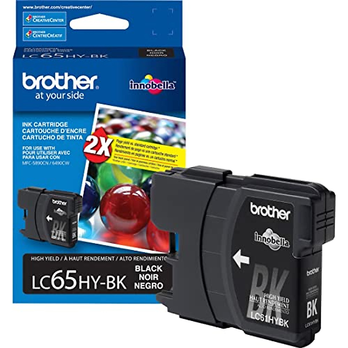 Brother, BRTLC65HYBK, LC65 High-Yield Ink Cartridges, 1 Each