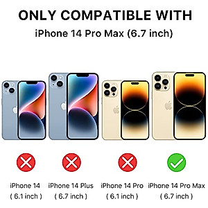 MYBAT Pro Shockproof Maverick Series Case for iPhone 14 Pro Max Case with Belt Clip Holster and Tempered Glass, 6.7 inch, Heavy Duty Military Grade Drop Protective, with 360° Rotating Kickstand-Green