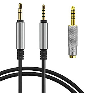 Geekria QuickFit Audio Cable with 4.4mm Adapter Compatible with Sony WH-1000XM5 1000XM4 XB910N XB900N CH710N MDR-XB950BT Cable, 2.5mm Balanced to 3.5mm Stereo Cord for Walkman, AMP (4 ft/1.2 m)