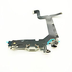 Charging Port Board Dock Connector Flex Cable Replacement Compatible with iPhone 14 Pro Max 6.7inch (White)