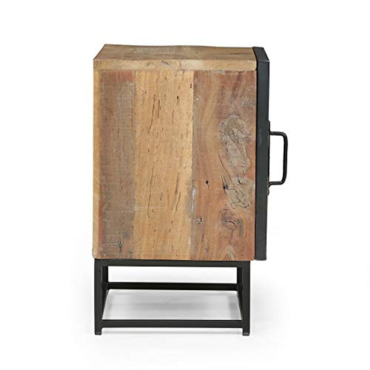 Christopher Knight Home Sonia Handcrafted Boho Wooden Nightstand, Natural, Black