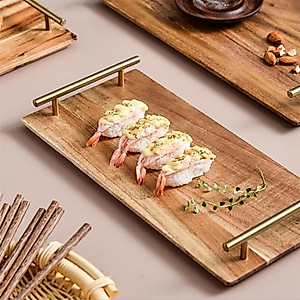 MEKUK Wooden Tray Home Coffee, Dessert Plate, Steak Sushi Dinner Plate