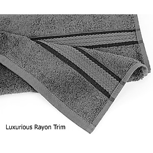 COTTON CRAFT Ultra Soft Hand Towels - 6 Pack - 16x28-100% Cotton Face Towels - Absorbent Quick Dry Everyday Luxury Hotel Bathroom Kitchen Spa Gym Shower Pool Camp Picnic Dorm - Easy Care - Charcoal