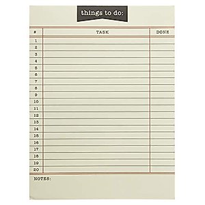 Graphique Library Card To-Do List Notepad | 150 Tear-Away Sheets | Task Planner | Daily Organizer | Memo Writing Pad | Priority Checklist | Undated | 6” x 8”
