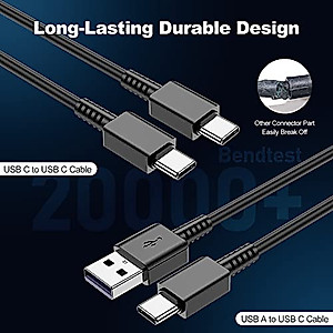 Adaptive USB C & USB A Fast Charger,38W Samsung Super Fast Charger Kit with 6ft Cable,Dual Port Rapid Charging Block forSamsung Galaxy S23 Ultra/S23/S23+/S22/S22 Ultra/S8/S9/S10 /S11