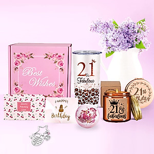 21st Birthday Gifts for Her, Unique Birthday Gift Basket for Girlfriends, Daughter, Friend, Sister, Coworker or Partner Turning 21 Years Old, Fabulous Funny 21st Bday Gifts