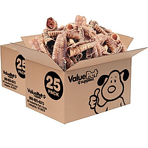 ValueBull Beef Trachea, Premium 5-6 Inch, 50 Count Bulk Pack - Angus Beef Dog Chews, Grass-Fed, Single Ingredient