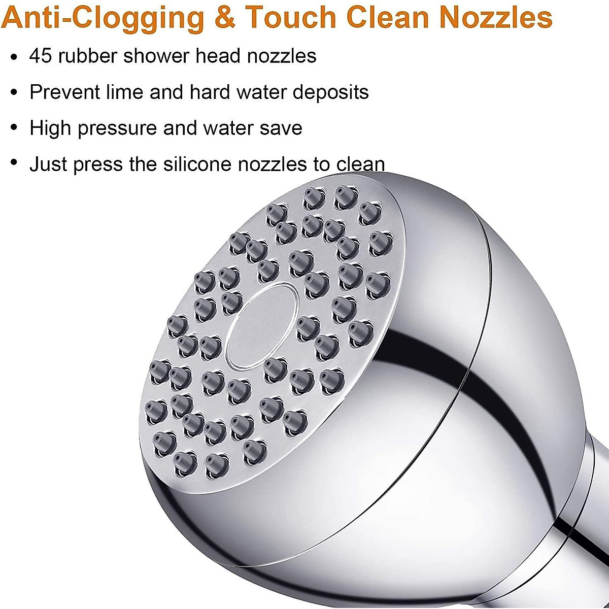 HandyCondo High Pressure Shower Head 3 Inch | Showerhead Is Perfect For Homes With Low Water Pressure | Leakproof Fixed Shower Heads With Angle-Adjustable Swivel Ball [chrome]