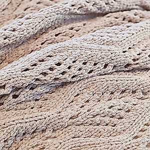 Naiveferry Knitted Throw Blanket with Tassel Brown, Super Soft Cozy Lightweight Fluffy Blanket Warm Woven Decorative Blankets for Women Men Bed Sofa Chair Couch Cover