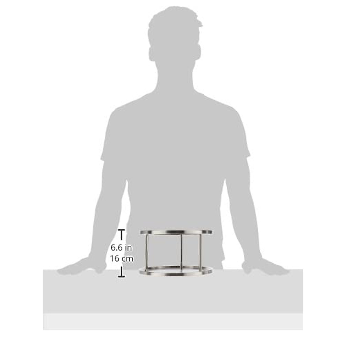 Estilo Stainless Steel 2-Tier Lazy Susan Organizer | 360-Degree Lazy Susan Turntable Organizer | Rotating/Spinning Organizer Storage | Food, Kitchen, Pantry, Spice, Medicine, Bathroom Cabinet Rack