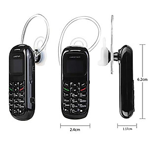 Sudroid Mini Small Mobil Cell Phone L8star BM70 Bluetooth Handset 0.66 inch Unlocked Bluetooth Earphone Dialer Support SIM Card(Black)