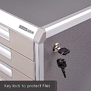 YUZDNM Desktop File Cabinet - Desktop Storage Box with Drawers, Aluminum Alloy Drawer Organizer, with Lockable Drawers Flat File Cabinet, Cosmetic Storage/Medicine Storage Box (Size : 4 Layer)