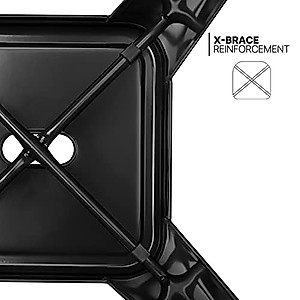 24 Inch Metal Bar Stools Set of 4, MoNiBloom Backless Counter Height Black Stackable Barstools with Square Seat for Indoor Outdoor