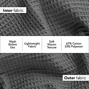 Boca Terry Mens Spa Wrap - Waffle Bath Wrap for Sauna, Gym or College Dorm - 2X (XXL), Grey