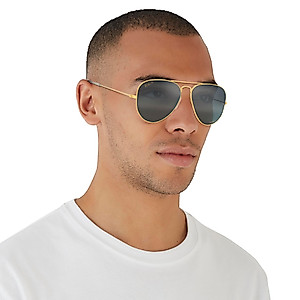 Ray-Ban RB3025 Classic Aviator Sunglasses, Legend Gold/Polarized Clear Gradient Dark Blue, 58 mm