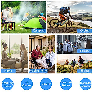 ChunHee Wireless Intercom System for Elderly/Kids, Home Intercom System Room to Room Communication, 1.5 Miles Long Range 16 Channel Intercom System for Home/Office/Camping/Hiking/Vacation