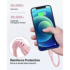iPhone Charger 6ft 2Pack Apple MFi Certified Lightning Cable Fast Charging Nylon Braided Phone Charger iPhone Charging Cord Compatible with iPhone 14 13 12 11 Pro Xr Xs Max 10 8 7Plus 6 SE -Pink