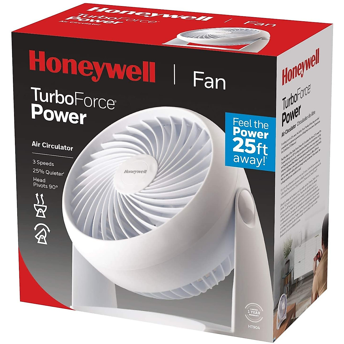 HONEYWELL HT904 Turbo Fan, White HT904E