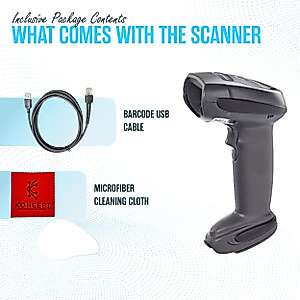 LI4278 Zebra Symbol Barcode Handheld Scanner Bluetooth Wireless Bundle - 1 Year Warranty - with Cradle, New USB Cable & Microfiber Cleaning Cloth, Black (Renewed)