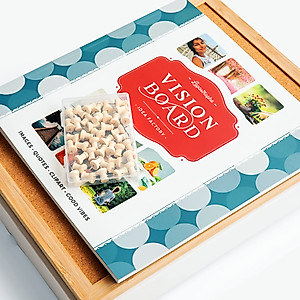 3-in-1 Vision Board Kit - Clip Art Book, Cork Board, Push Pins - A Complete Mood Board Set for Scrapbooking - Collage Journal - Goal Pictures and Quotes - Scrapbook Supplies (by L’Apostrophe)