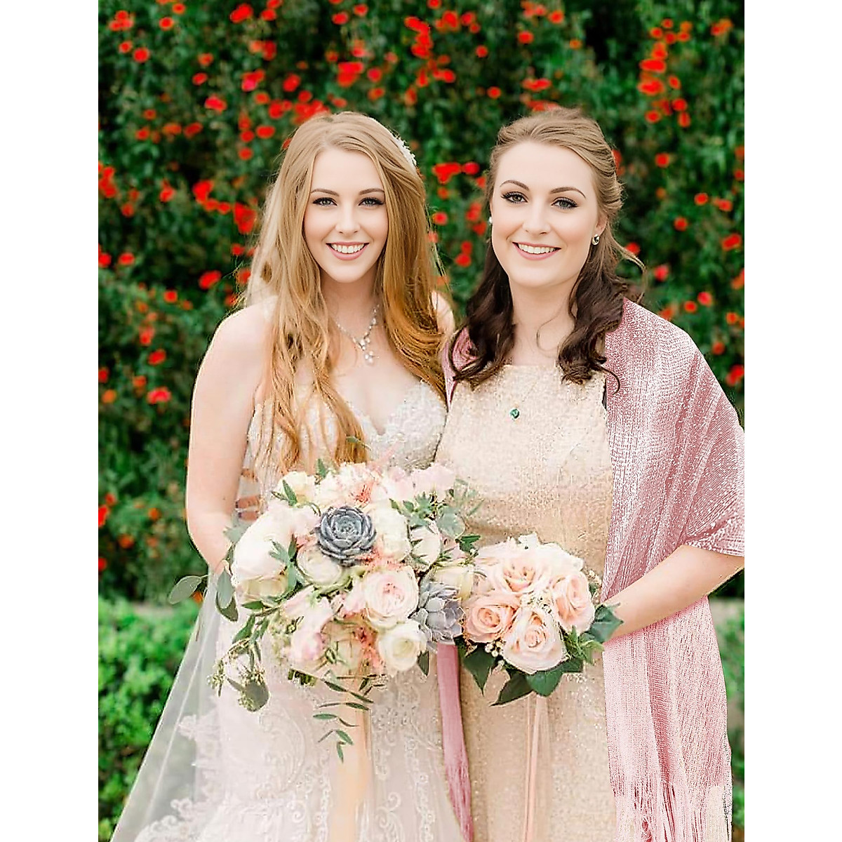 ZENUTA Shawls and Wraps for Evening Dresses, Womens Shawls and Wraps, Dressy Shawls and Wraps for Evening Wear (F. Pink (With Pink Buckle))