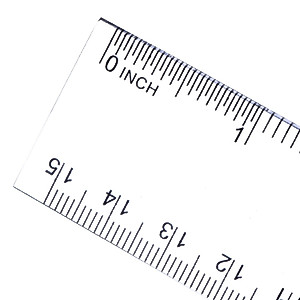 2 Pack Plastic Ruler Straight Ruler Plastic Measuring Tool for Student School Office (Clear, 6 Inch)