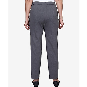 Alfred Dunner Women's Allure Slimming Missy Stretch Pants-Modern Fit, Grey, 10