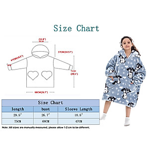Pterygoid Wearable Blanket Hoodie for Kids,Toddler Oversized FLeece Hooded Sweatshirt with Pocket for Children Girls Boys