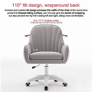 XUEGW Home Office Chair Computer Chair with Mid-Back Upholstered Modern Tufted Computer Task Chair Swivel Height Adjustable Velvet Accent Chair