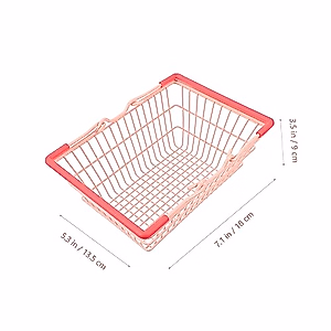 TIDTALEO Shopping Basket Hanging Basket Grocery Basket Makeup Hamper Plastic Storage Baskets Storage Baskets Pink Storage Basket Shopping Storage Basket Pretend Play Shopping Basket