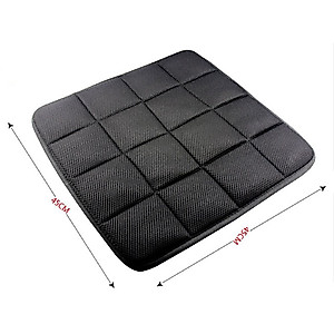 DGQ Natural Bamboo Charcoal Non-Slip Seat Cushion 17.7" 17.7"- Home Office Car Chair Cover Pad Mat (Pack of 1，Black)