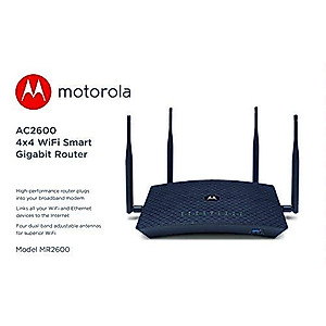 MOTOROLA AC2600 4x4 WiFi Smart Gigabit Router with Extended Range, Model MR2600 (Renewed)