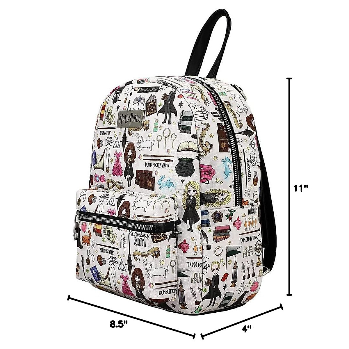 Harry Potter Hogwarts Chibi Characters & Icons All Over Print White Mini Backpack