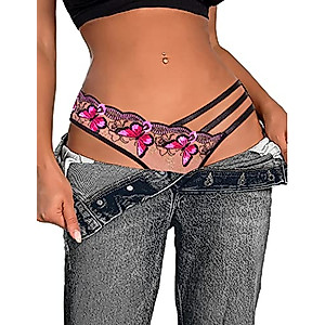 Avidlove Women's Panties Low Waist Mesh Bikini Underwear Cut-out Panties Sexy Naughty