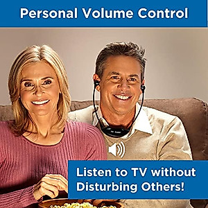TV Ears 5.8 Digital Wireless Headset System - Long Range, Personal Volume Control, Quiet to Loud, Supports All TVs, Ideal for Seniors & Hearing Impaired, Plug N' Play, No Audio Delay, Dr Rec - 22741