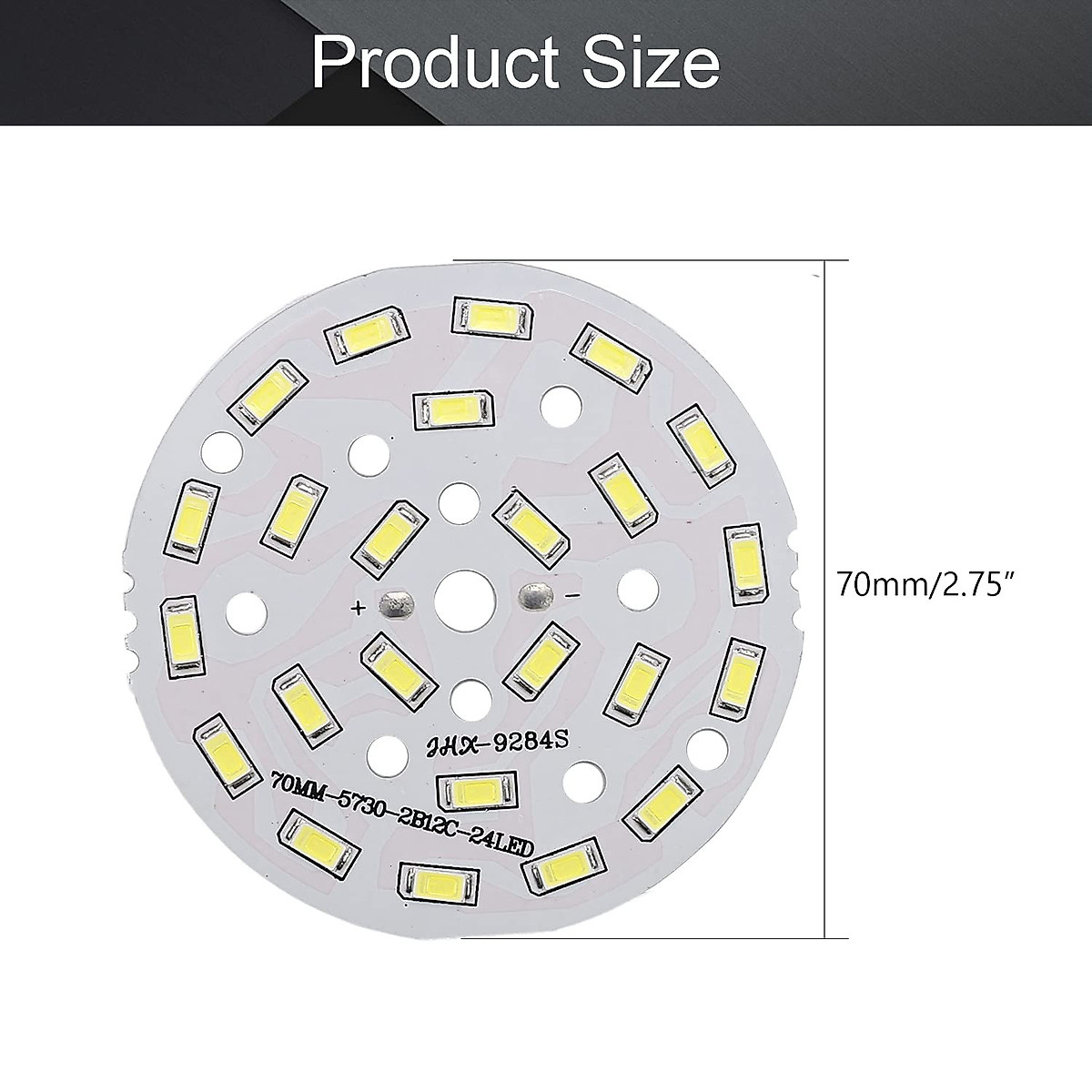 Bettomshin LED Chip Bulb, 300mA 12W Super Bright High Power 36-42V 6500K 5730 Aluminum LED Bulb 70mm Dia for Floodlight Lamp