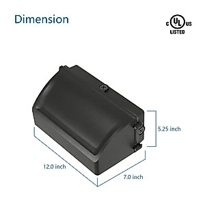 Sokply Full Cutoff LED Wall Pack Light 45W(300W Eqv.), 5000K 120-277V Full Cutoff Flood Light Dimmable, IP65 UL Listed Outdoor Wall Pack Light for Parking Lot, Alleyways, Warehouse