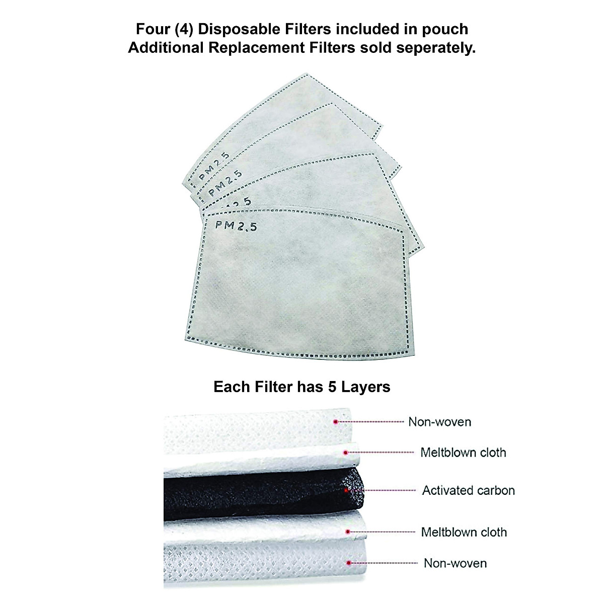 Snoozies 3-Layer Washable Face Mask w Filters & Nose Bridge - Orange/Red Bandana