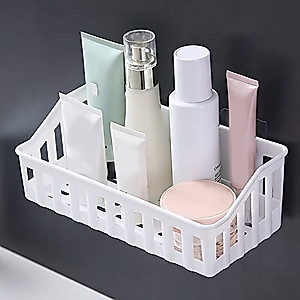 Wall Mounted Adhesive Storage Rack Corner Shower Shelf Hanging Hollow Holder for Bathroom Toilet Shampoo storage rack for bathroom