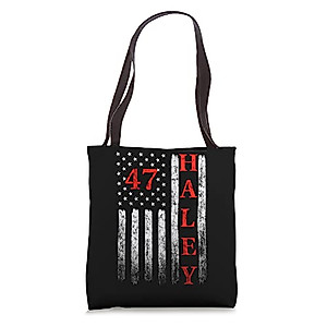Nikki Haley 2024 American Flag USA Flag President Campaign Tote Bag
