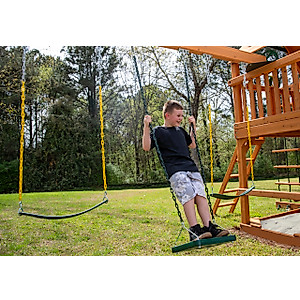 Swing-N-Slide NE 5041 Stand-Up Swing with 14" x 14" Swing Base and Coated Chains for Swing Set and Playset, Green
